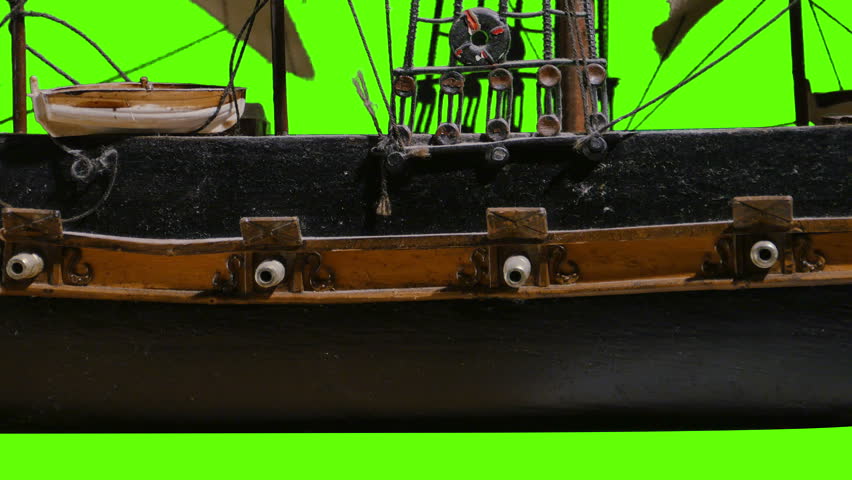 Pirate Sailboat With Green Screen. The Green Screen Can Be Keyed Out To ...