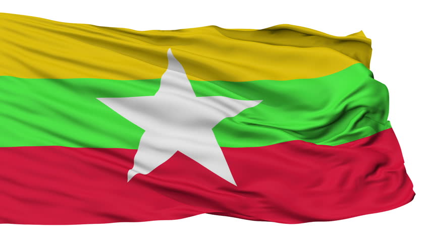 Flag Of Myanmar Beautiful 3d Animation Of The Myanmar Flag In Loop Mode