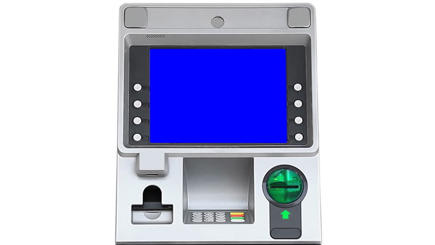ATM (Automatic Teller Machine) Blue Screen Display (repeat) Stock ... ATM (Automatic Teller Machine) Blue Screen Display (repeat) Stock ...