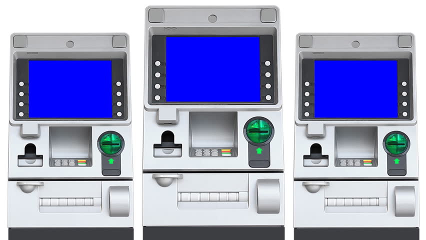 ATM (Automatic Teller Machine) Blue Screen Display (repeat) Stock ... ATM (Automatic Teller Machine) Blue Screen Display (repeat) Stock ...