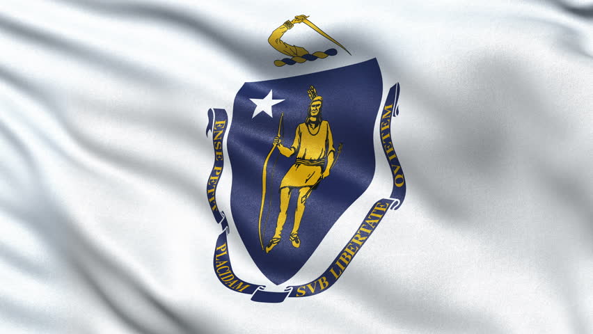 Seamless Loop Of The Massachusetts State Flag With Highly Detailed ...