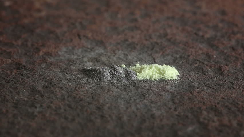 Burning Magnesium Powder With Sulfur. A Mixture Of Fine Shavings Of ...