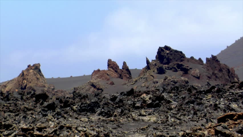 Tilt Volcanic Ground To Bizarre Crater Vent Stock Footage Video 1284289 ...