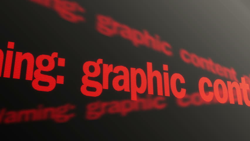 Viewer Discretion Is Advised Text Running On TV Screen. Graphic Content ...