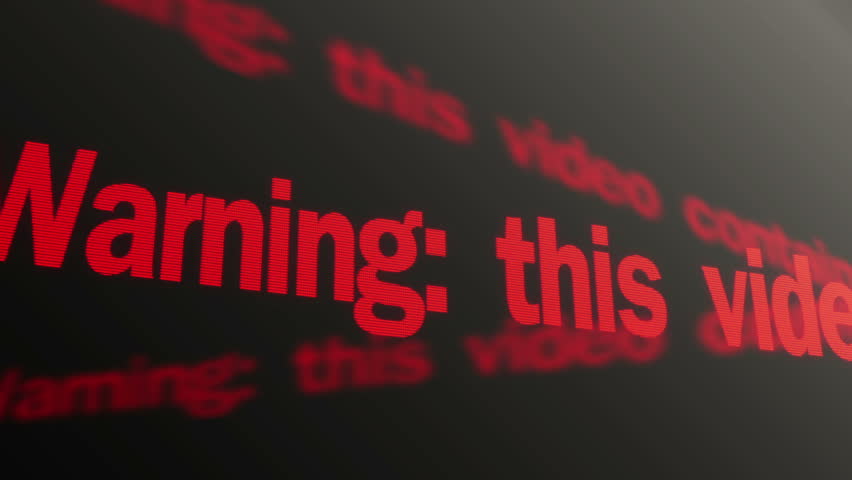Viewer Discretion Is Advised Text Running On TV Screen. Graphic Content ...