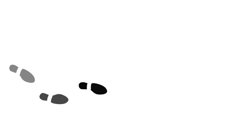 Animated Footprints On White Background Stock Footage Video 3550856 ...