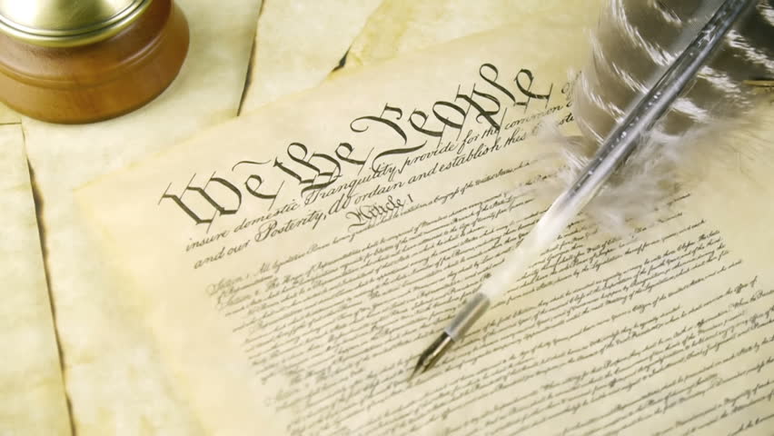 US Constitution Tilt Up (HD). US Constitution Parchment With Feather ...