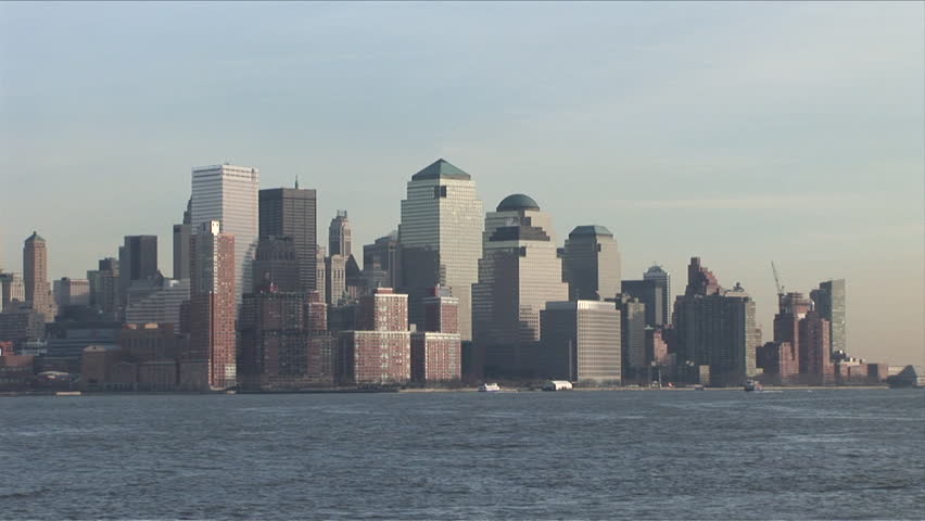 Distant View Of City In A Day New York United States Stock Footage ...