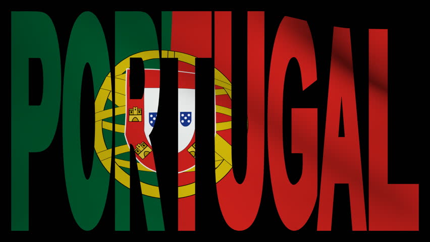 Portugal Text With Fluttering Flag Animation Stock Footage Video ...