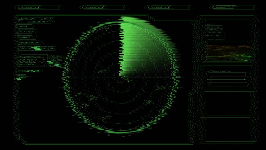 A Laptop Computer With A Technology Screensaver Playing. The Screen ...