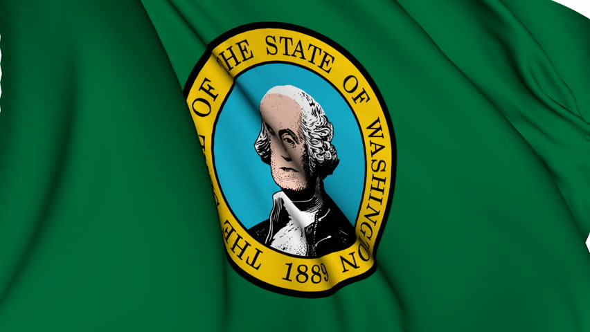 Waving Flag Of StateWaving Flag Of State Of Washington, America, With ...