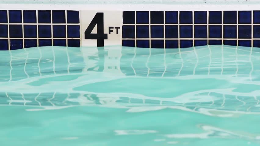 Four Foot Depth Marker On Side Of Swimming Pool Stock Footage Video ...