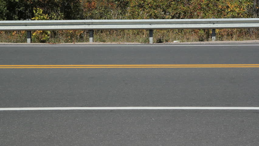 Side View Of Rural Road. Section Of Rural Road With Barrier. Room For ...