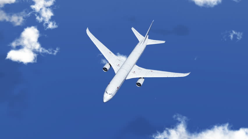 HD - Airplane In Sky. Bird's-eye View Stock Footage Video 5070230 ...