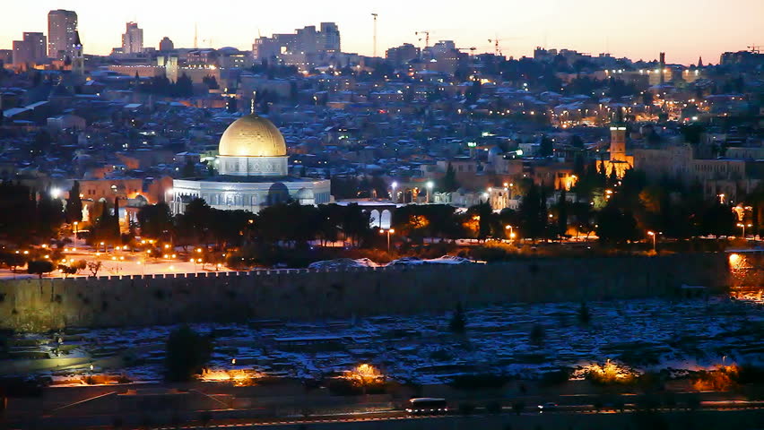 Jerusalem Skyline At Night