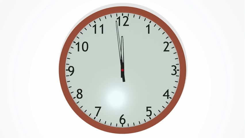 3d Animated Clock Rewinding Quickly Over 24 Hours Stock Footage Video ...