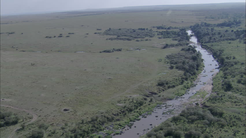 Africa Savanna River. A Scenic View Of The Vast Savannas Of Africa. The ...