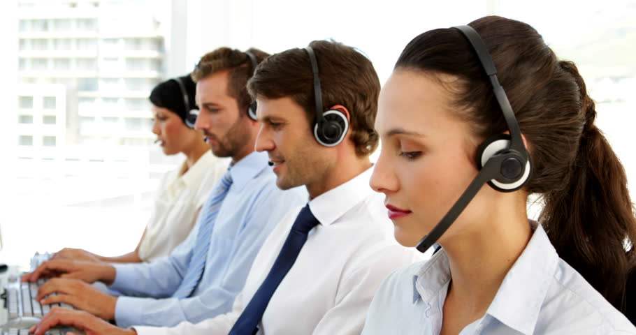Happy Call Center Employees At Work In The Office Stock Footage Video ...