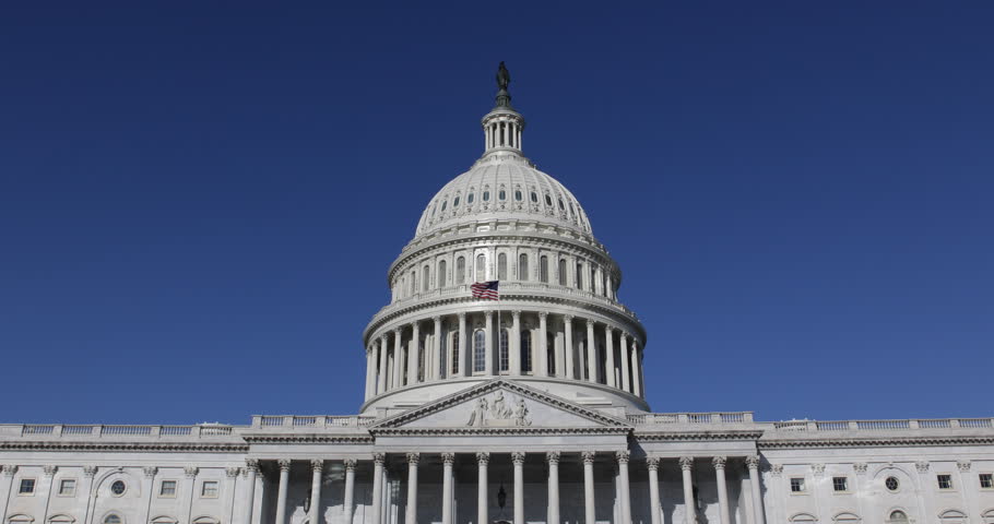 Cloudy Foggy Day Facade United States Capitol Building Washington DC US ...