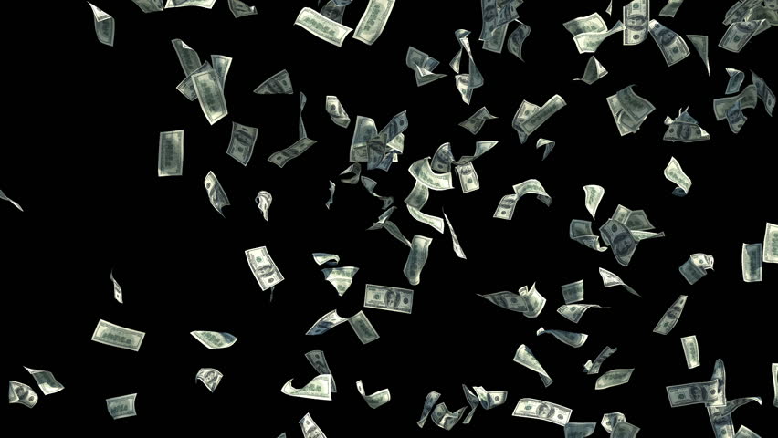 Money Falling Dollars Financial Win US Currency Tax Black Background ...