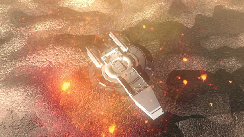 Crashed Space Ship On A Planet Or Moon Stock Footage Video 7260133 ...