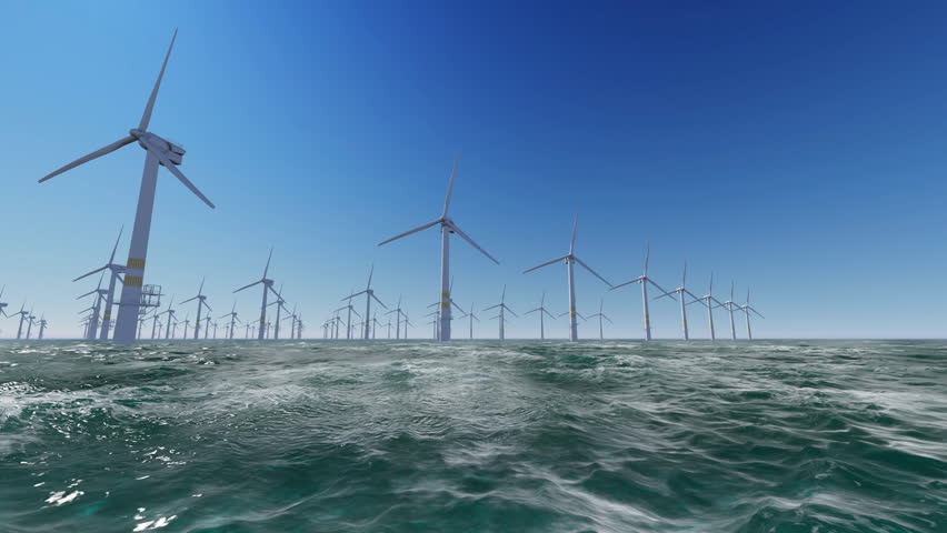 Offshore Wind Farm In The Ocean Stock Footage Video 8833258 - Shutterstock